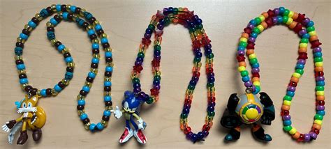 Sonic Kandi Necklace Sonic The Hedgehog Scene Rave Colorful Rainbow