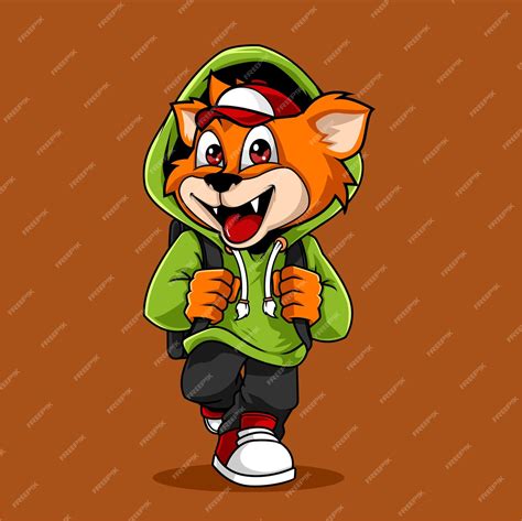 Premium Vector Cute Cat Walking To School Vector Mascot Illustration