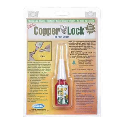 Comstar Copper Lock No Heat Solder For Copper And Brass Pipes Create A