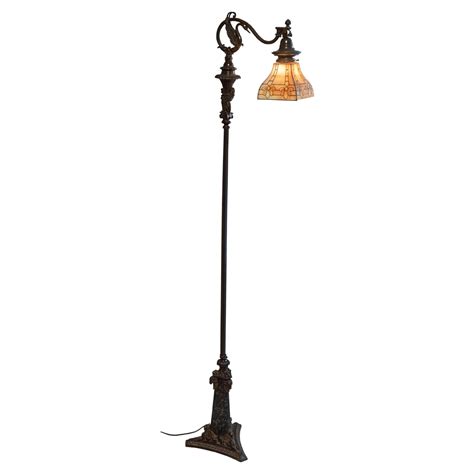 Antique Bridge Lamp Wkokomo Slag Glass Shade Ca 1910 For Sale At 1stdibs