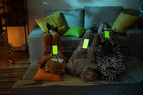 Girls Having Fun On Slumber Party Together Stock Image Image Of
