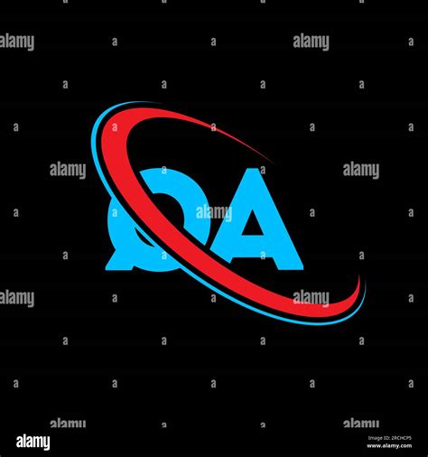 Qa Q A Letter Logo Design Initial Letter Qa Linked Circle Uppercase