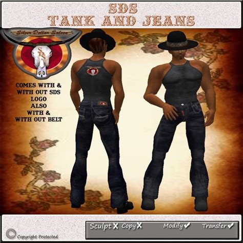 Second Life Marketplace Sds Mens Tank And Jeans