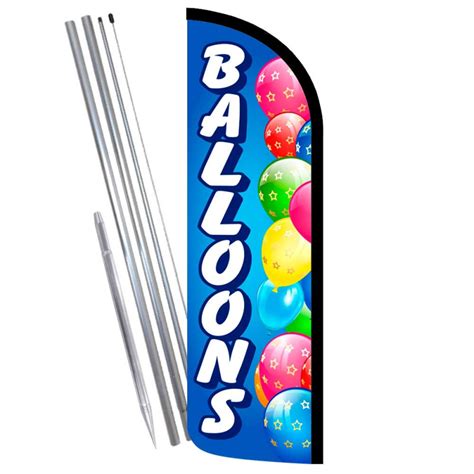 Balloons Premium Windless Feather Flag Bundle Complete Kit Or