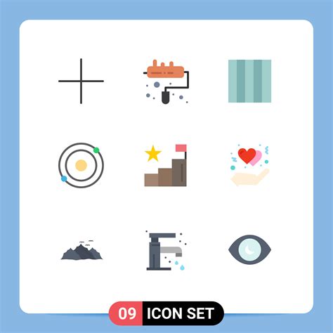 9 Thematic Vector Flat Colors And Editable Symbols Of Hand Protect Atom Positions Analytics