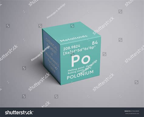Polonium Metalloids Chemical Element Mendeleevs Periodic Stock