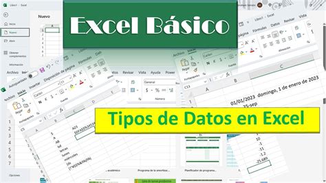 Tipos De Datos Básicos En Excel Youtube