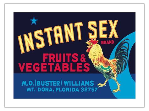Instant Sex Brand Fruits And Vegetables Vintage Fruit Crate Label C