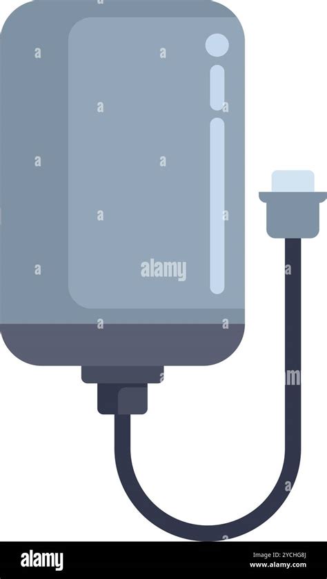 External Hard Drive Connecting To Computer Using Cable Data Storage Device Vector Illustration