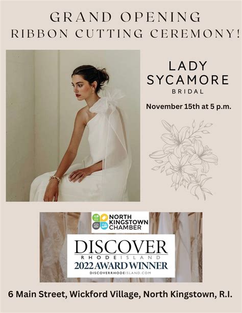 Ribbon Cutting Lady Sycamore Bridal North Kingstown Chamber Of Commerce