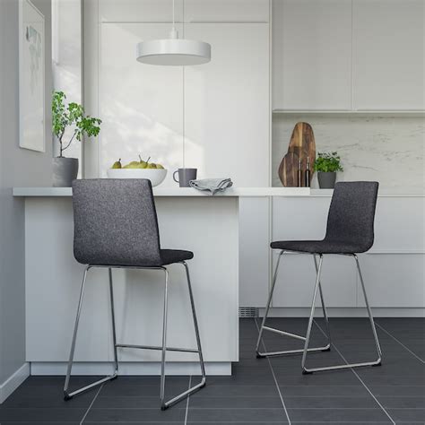 LillÅnÄs Bar Stool Chrome Platedgunnared Dark Grey 63 Cm Ikea