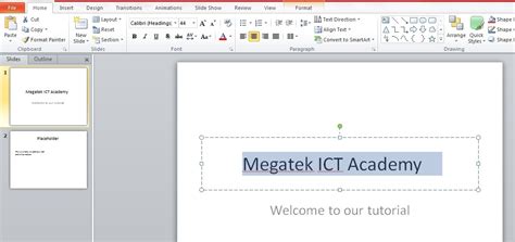 formatting font size in powerpoint