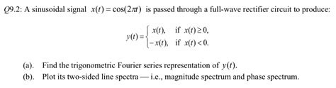 Solved A sinusoidal signal x t cos πt is passed Chegg