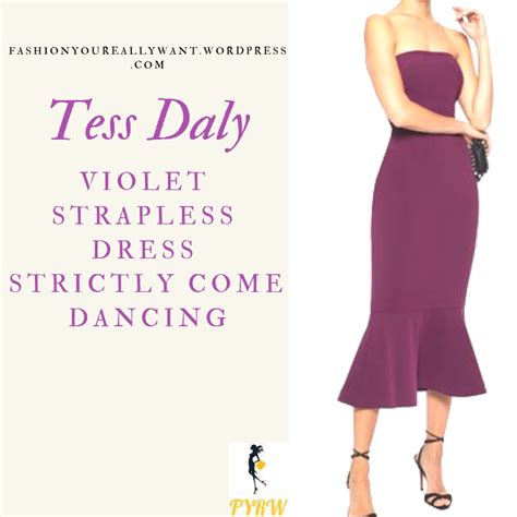 Tess Daly Violet Strapless Dress Strictly Come Dancing Week 5 Results