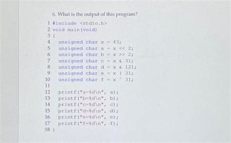 solved 6 what is the output of this program 1 include