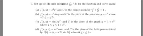 solved 9 set up but do not compute ef ds for the function