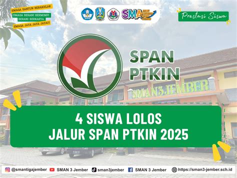4 Siswa Diterima Melalui Jalur Span Ptkin 2025 Sma Negeri 3 Jember
