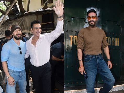 Singham Again Men At Lunch Ajay Devgn Akshay Kumar Tiger Shroff