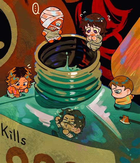 Anya Curly Daisuke Jimmy And Swansea Mouthwashing Drawn By A