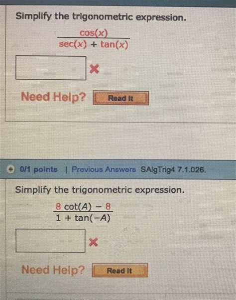 Solved Simplify The Trigonometric Expression Cos X Sec X Chegg