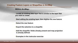 Digitizing Features In ARC GIS PPT