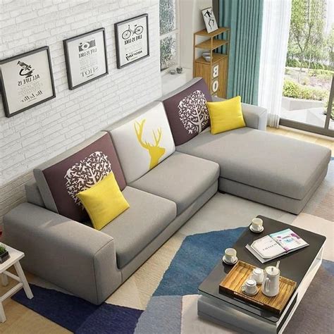 FURNY Sebaro Seater Fabric RHS Sectional L Shape Sofa Set Grey Amazon In Home Kitchen