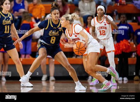 Clemson Guard Hannah Kohn Right Drives On Notre Dame Guard Cassandre