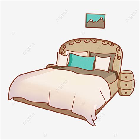 유럽 가구 큰 침대 일러스트 그림 침대 클립 아트 유럽식 침대 만화 삽화 Png 일러스트 및 Psd 이미지 무료 다운로드