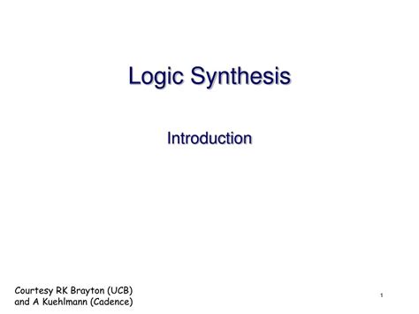 PPT Logic Synthesis PowerPoint Presentation Free Download ID