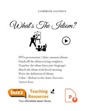 Idiom Bundle Pdf Elt Buzz Teaching Resources Artofit