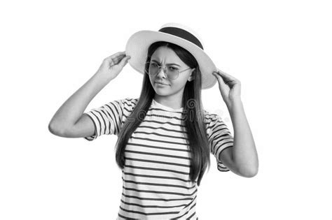 Adolescente Elegante Y Elegante De Verano Aislada En Blanco Adolescente Elegante De Verano En