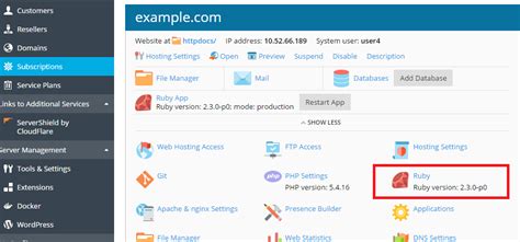 Manage Ruby Applications Documentation From Plesk Knowledge Base