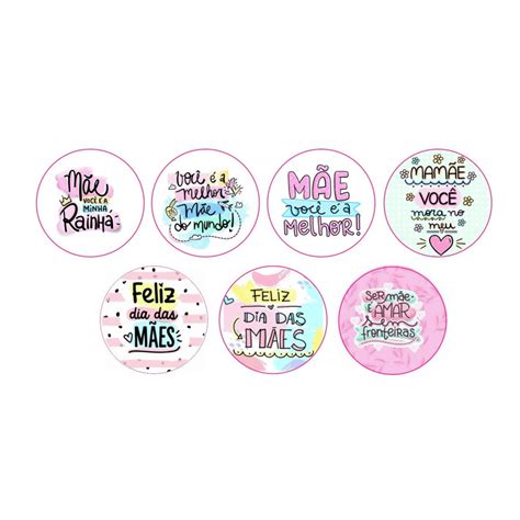 Etiquetas Adesivas Kit 100 Selos dia das Mães Sortidos 4cm