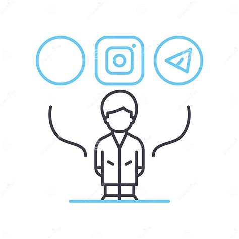 Social Procrastination Line Icon Outline Symbol Vector Illustration