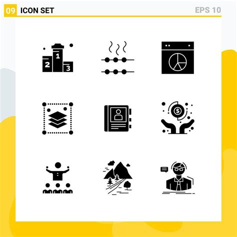 Solid Glyph Pack Of 9 Universal Symbols Of Phone Layers Chart Design Layers Ui Editable Vector