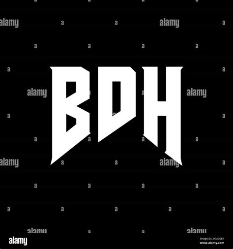 Bdh Letter Logo Design For Technology Company Bdh Logo Design Black And White Color Combination