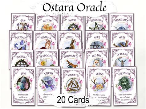 Ostara Oracle Cards Inspirational Altar Deck To Recieve Divine Messages 20 Printable Tarot