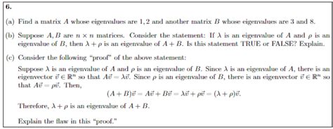 solved a find a matrix a whose eigenvalues are 1 2 and