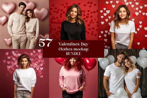 Valentines Day Clothes Mockup Bundle Graphic By Thearcherdesign