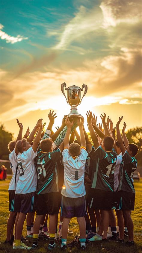 Download Victory Celebration Scene Image Celebration Sunset Trophy