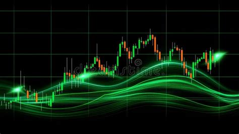 Dynamic Green Wave Pattern On Black Background Modern And Abstract Design Stock Illustration