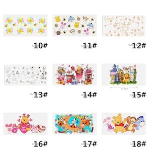 Oz Libbey Glass Can Tumbler Sublimation Design Waterproof DTF Sticker Cups Cool UV Wrap