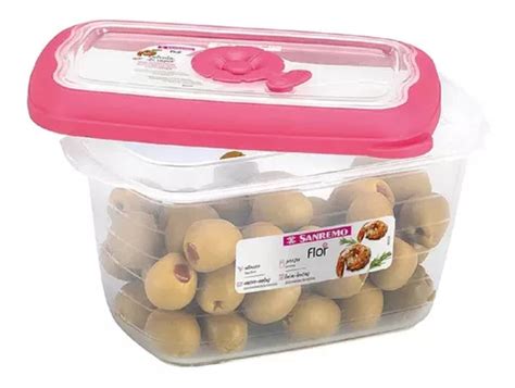 Hermetico Taper Rectangular Chico Alto 700ml Sanremo Color Fucsia