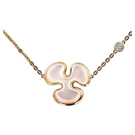 14 Karat Yellow Gold Diamond And White Pearl Necklace For Sale At 1stdibs