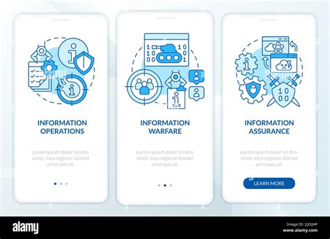 Basic Definitions Blue Onboarding Mobile App Screen Stock Vector Image