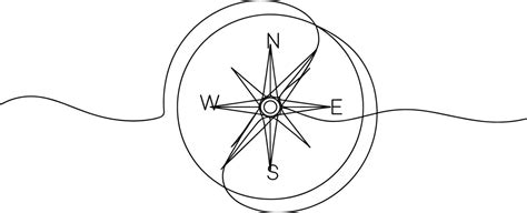 Compass Line Drawing Vector Art Icons And Graphics For Free Download