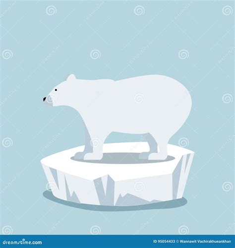 Polar Bear On Ice Floe Stock Vector Illustration Of Drawn 95054433