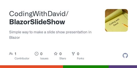 Github Codingwithdavid Blazorslideshow Simple Way To Make A Slide