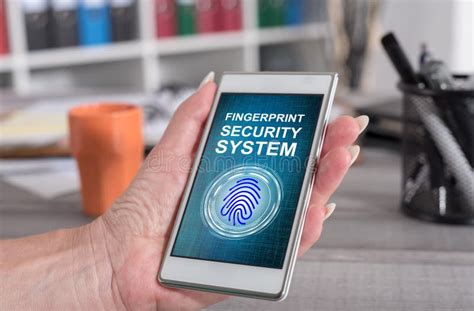 Fingerprint Security System Concept On A Smartphone Stock Image Image Of Touching Protection