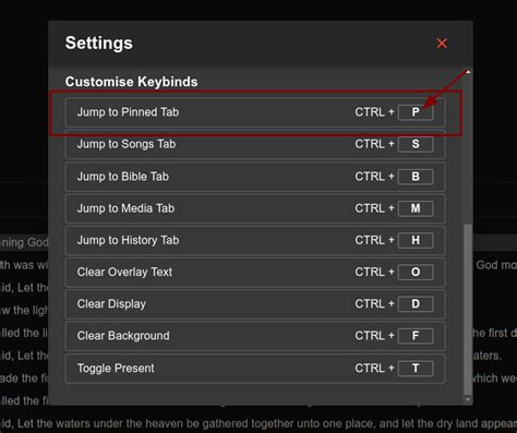 Configuring Keybinds In Worship Manager Worship Worship